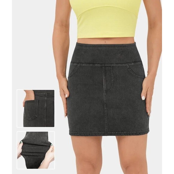 HALARA | Skirts | Nwt Halaramagic High Waisted Stretchy Sz S Denim ...
